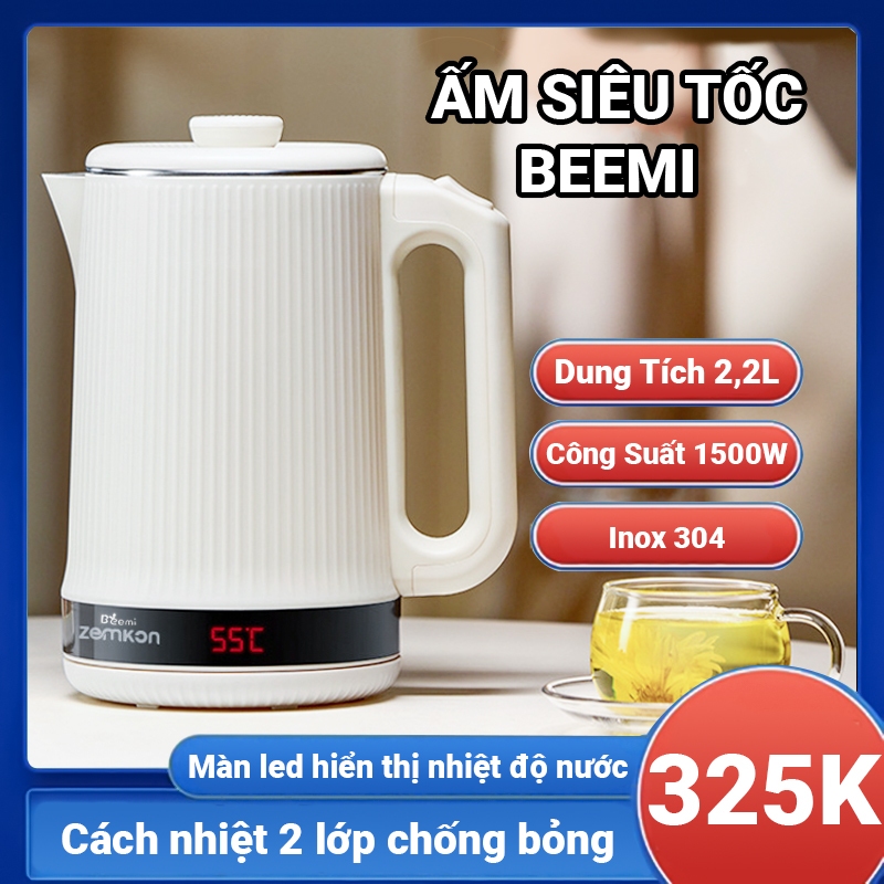 Ấm Đun Nước Siêu Tốc Beemi Công Suất 1500W Dung Tích 2,2 Lít Cách Nhiệt ...