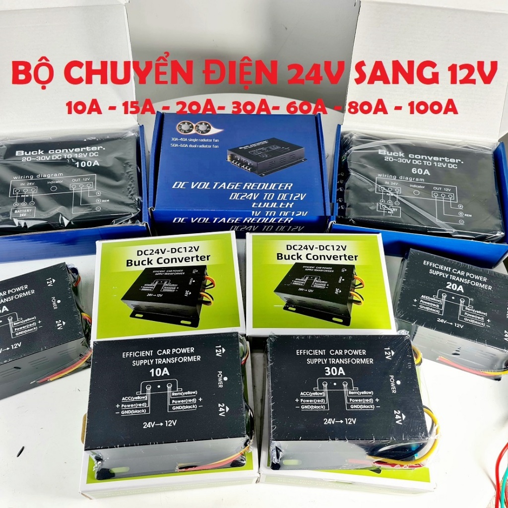 Bộ chuyển đổi nguồn ô tô Kuerl 10A/15A/20A/30A xe tải từ 24V Xuống 12V. | Shopee Việt Nam