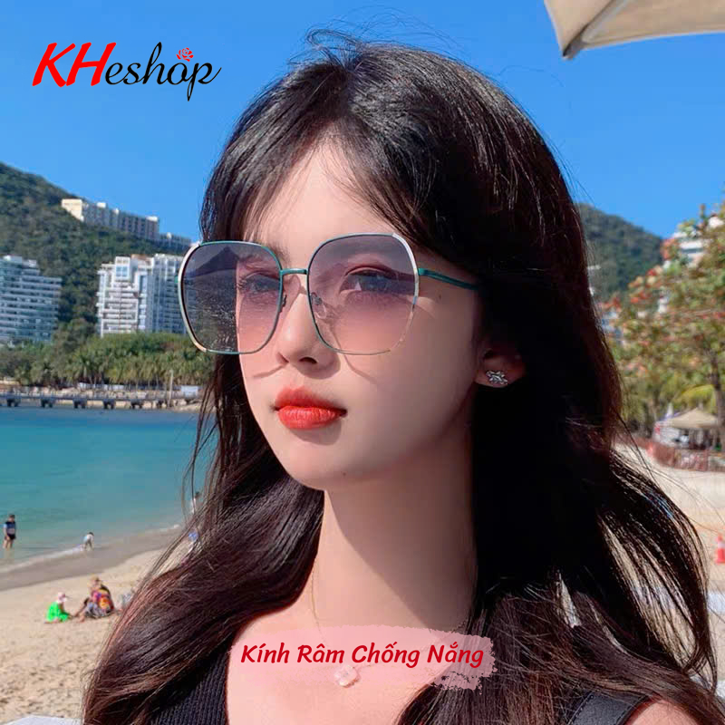 Kính râm màu Gradient phong cách Retro, gọng đa giác kim loại xịn xò ...
