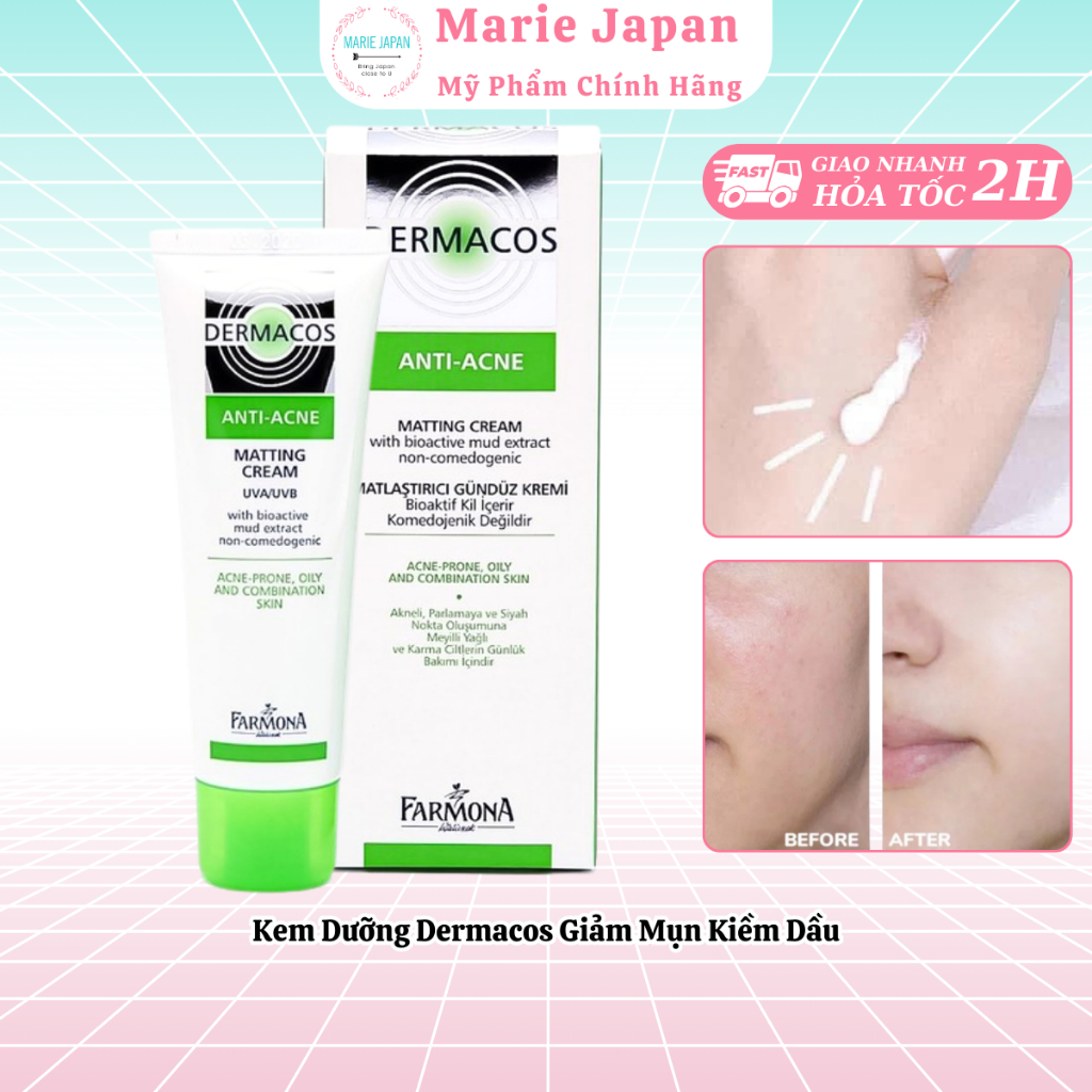 Kem Dưỡng Dermacos giảm mụn kiềm dầu Farmona Anti Acne Matting Cream ...