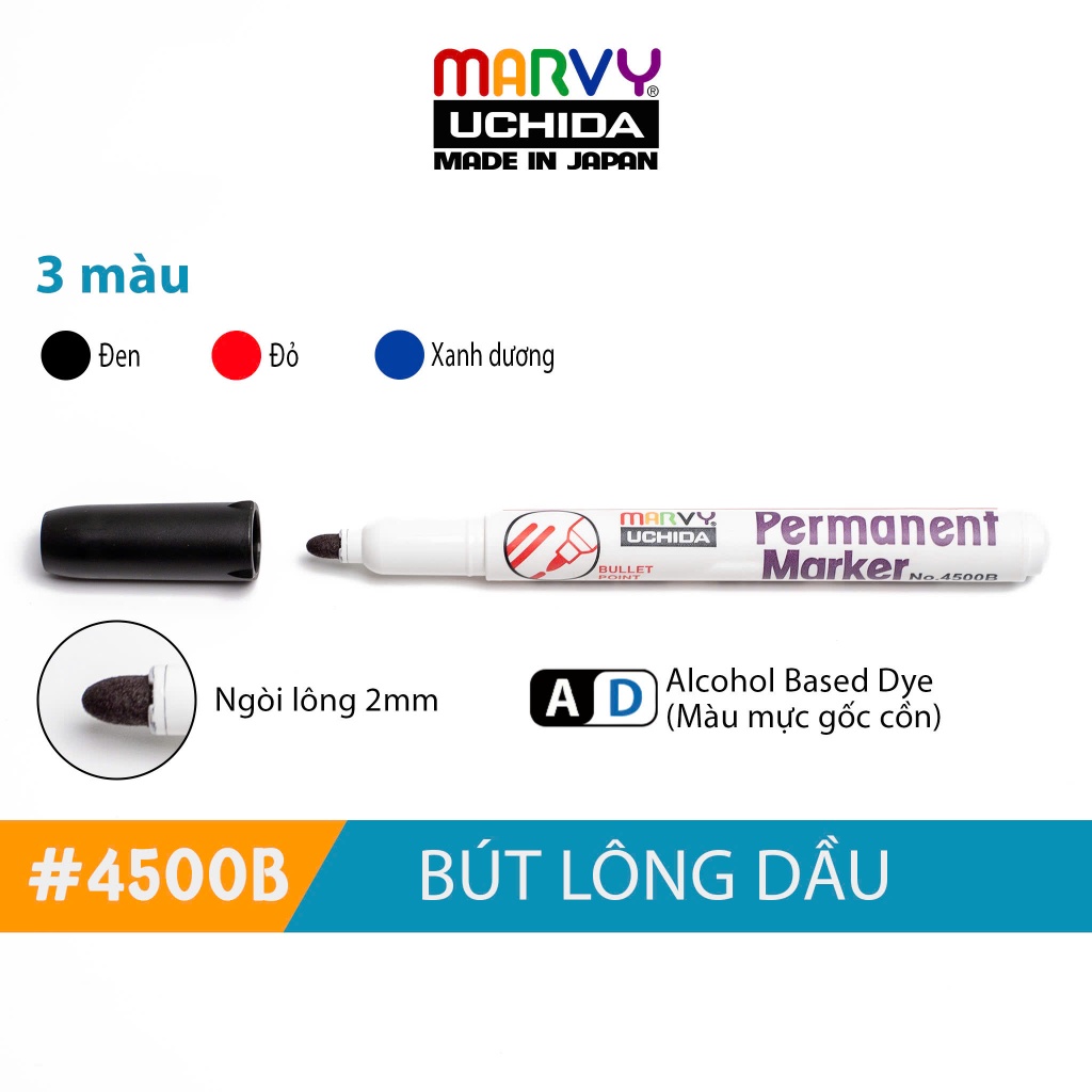 Bút Lông Dầu Đa Năng Đầu Tròn Marvy Uchida 4500B | Shopee Việt Nam