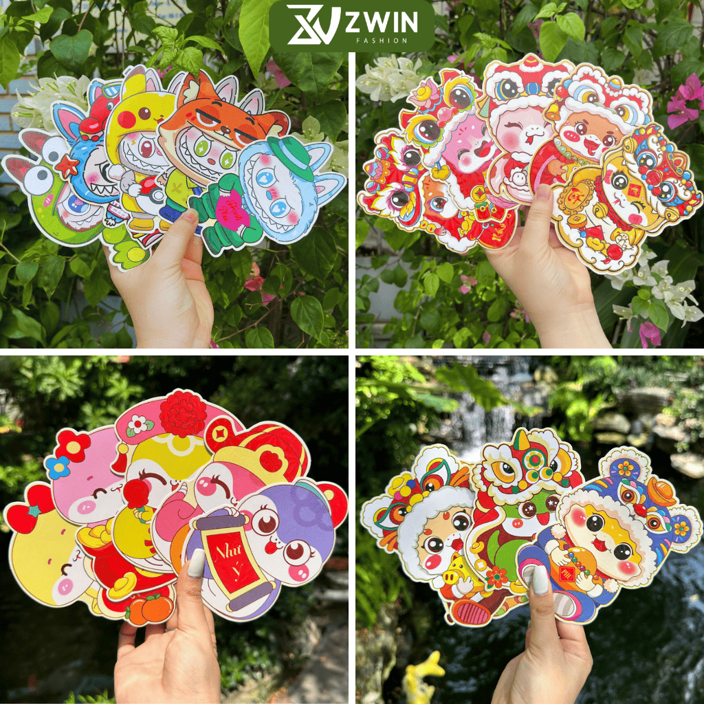 Bao Lì Xì Set 100 Lì Xì Tết 2025 Ất Tỵ CHIBI Hoạt Hình Phản Quang Tổng ...