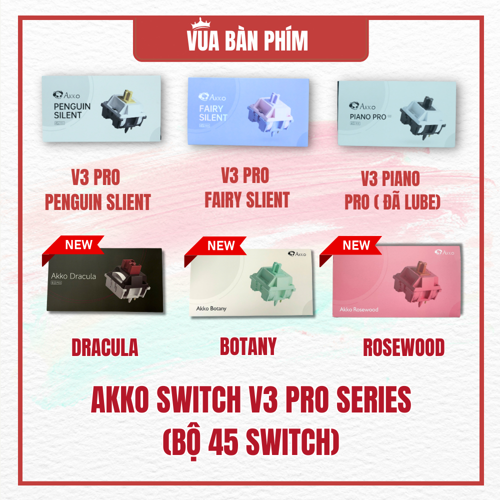 Bộ switch Akko CS 45 switch V3 Pro Cream Yellow / Cream Blue / Piano / Fairy Slient/ Penguin ...