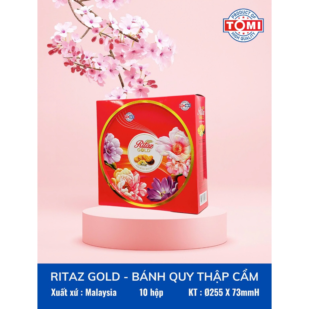 TM-Bánh Ritaz Gold thập cẩm 315G Sắc Hoa,Con công (Ht tròn) T10H ...