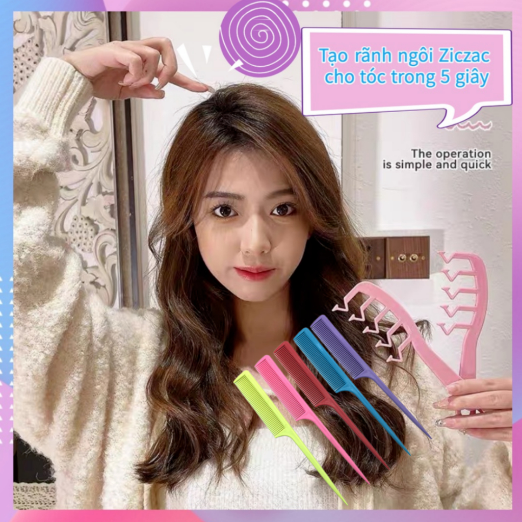 Lược Rẽ Ngôi Zic Zac Làm Phồng Tóc | Shopee Việt Nam