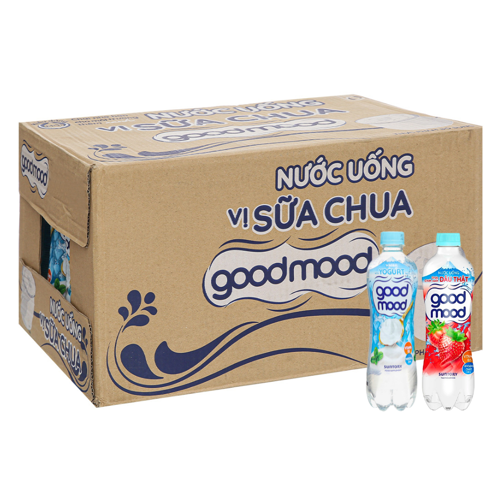 Thùng 24 chai nước uống Good mood vị sữa chua/vị dâu chai 450ml | Shopee Việt Nam