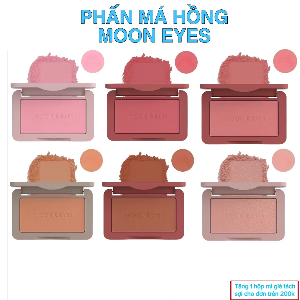Phấn má hồng MOON EYES Matte mịn lì, trang điểm tự nhiên, lâu trôi 6,5g ...