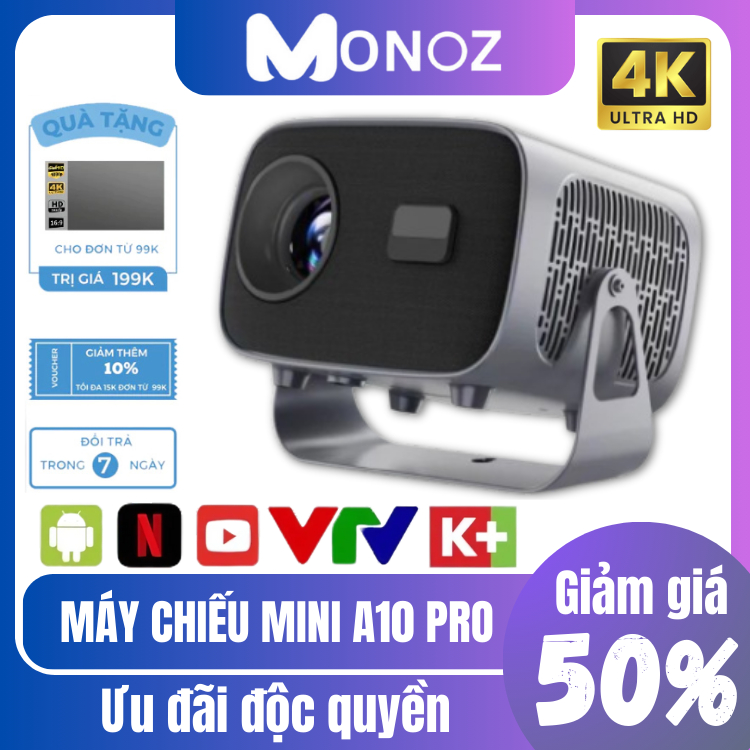 Máy Chiếu Mini MONOZ Chính Hãng A10 Siêu Sắc Nét Chất Lượng Hỗ Trợ 4K ...