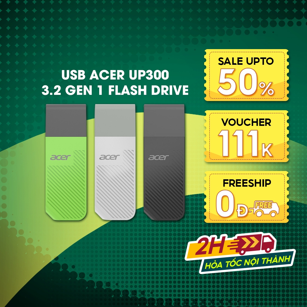 USB 3.2 Gen1 Acer UP300 32GB|64GB|128GB Upto 120 MB/s read speed - BH 5 năm 1 ĐỔI MỚI 1 | Shopee ...