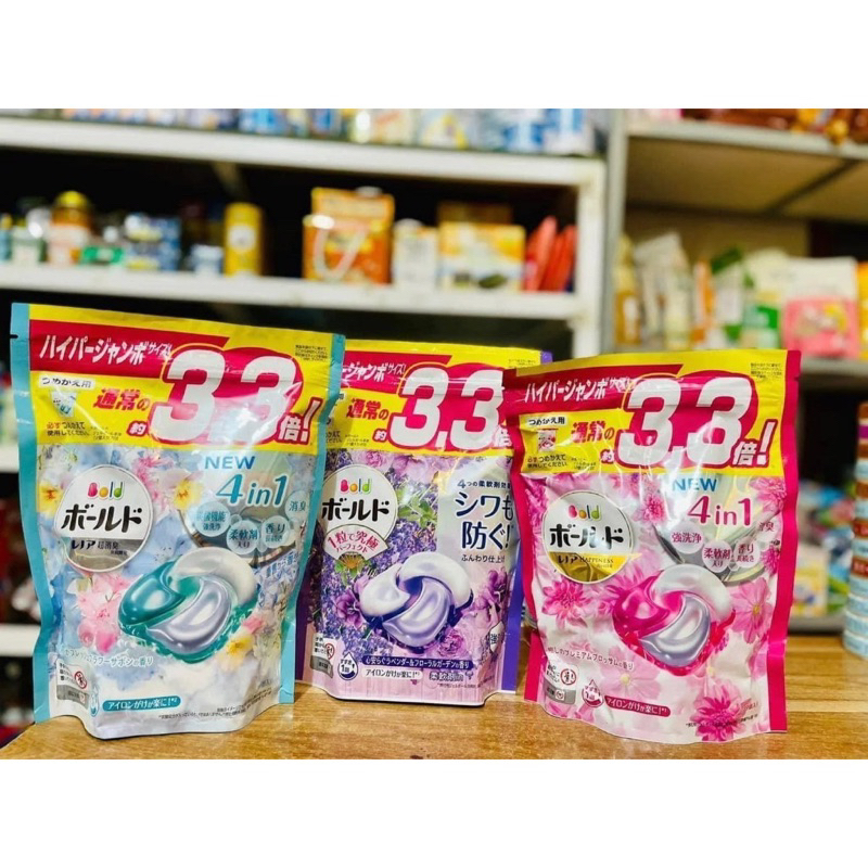 Viên giặt xả quần áo Nhật Bản P&G Gel Ball 4D túi 32v/33v/31v/30v ...