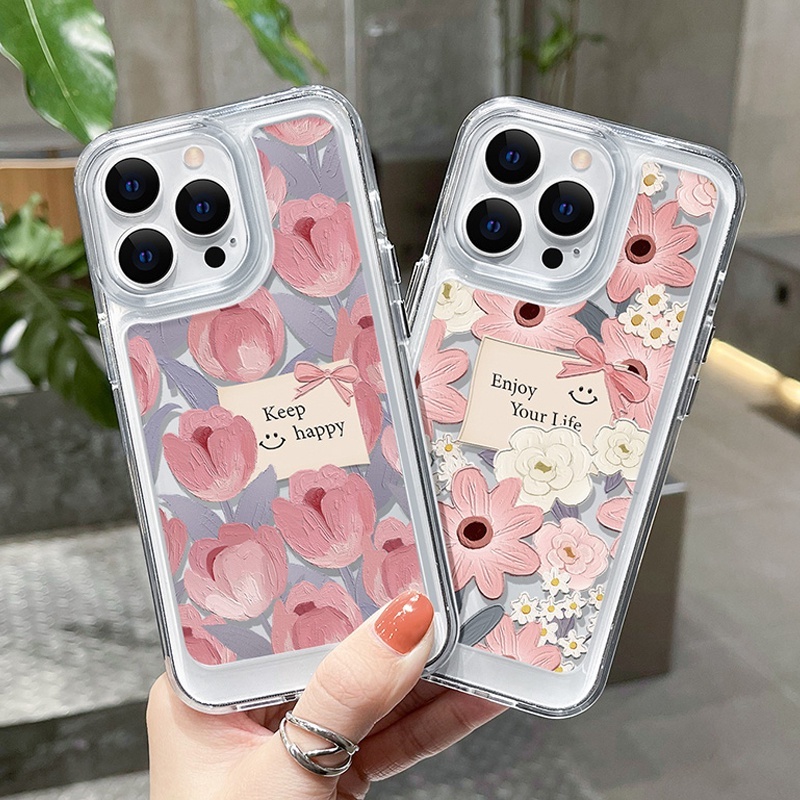Ốp lưng iphone lưng cứng trong suốt họa tiết hoa hồng cho iphone 16 ...