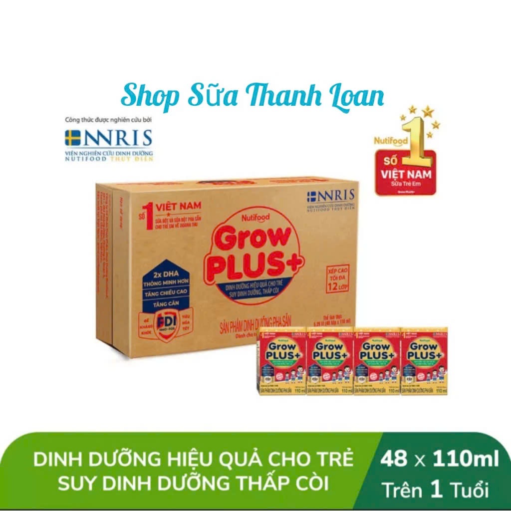 [HSD T3-2025] Thùng 48 Hộp SBPS NutiFood Grow Plus+ SDD 110ml Đỏ ...