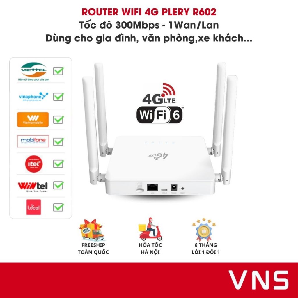 Router WiFi 4G Plery R602 4 Râu WiFi 6 Siêu Nhanh - Hỗ Trợ Sim Tất Cả Nhà Mạng | Shopee Việt Nam