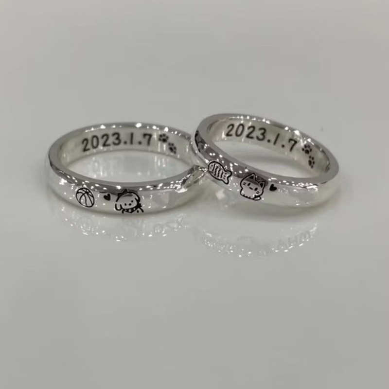 Poppy & Hello Kitty couple rings (Shop không có khắc ngày bên trong ạ ...