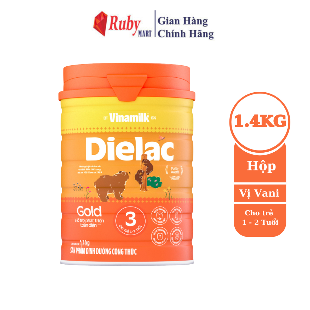 [BAO BÌ MỚI] Sữa bột Vinamilk Dielac Alpha Gold 3 - Hộp thiếc 1400g | Shopee Việt Nam