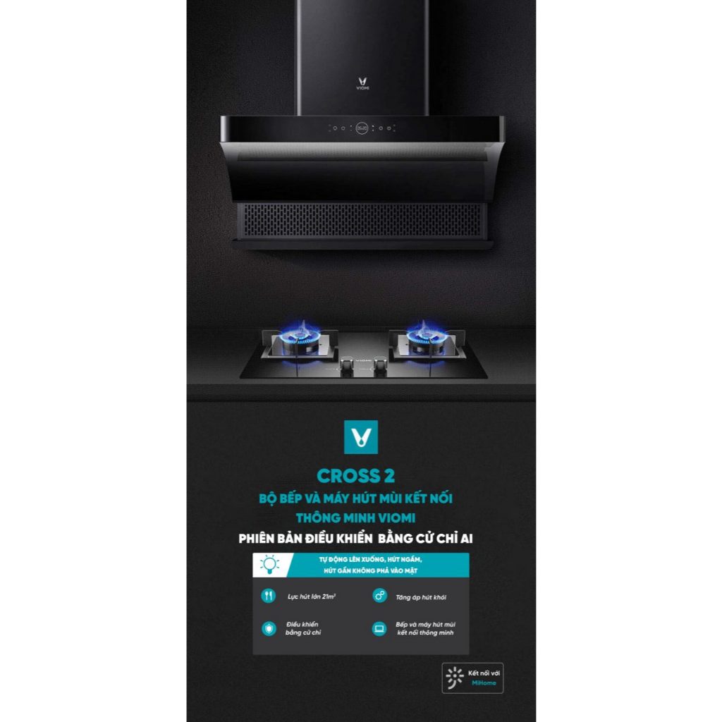 Máy hút mùi thông minh Xiaomi Viomi Cross 2 CXW-230-VK702 – Điều khiển cử chỉ, lực hút 21m³/phút ...