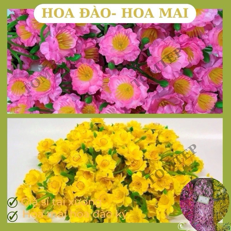 {Tết 2026} 1KG hoa đào hoa mai rời, mai chùm, đào rời, đào chùm trang trí Tết | Shopee Việt Nam