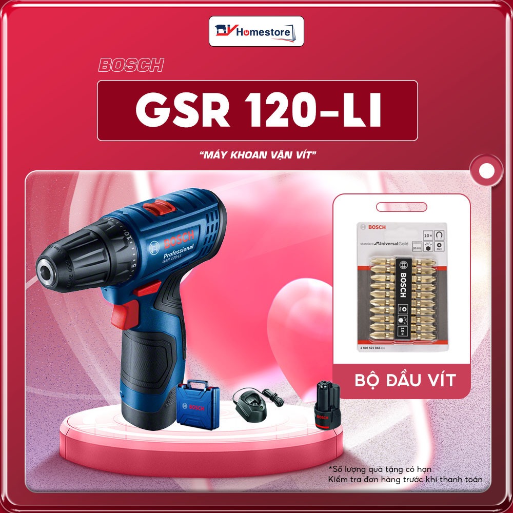 Máy khoan pin Bosch GSR 120-LI GEN II ( 2 pin , 1 sạc ) | Shopee Việt Nam