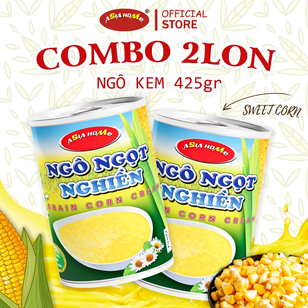 2 Lon Ngô kem đóng lon 425gr, ngô ngọt nghiền | Shopee Việt Nam