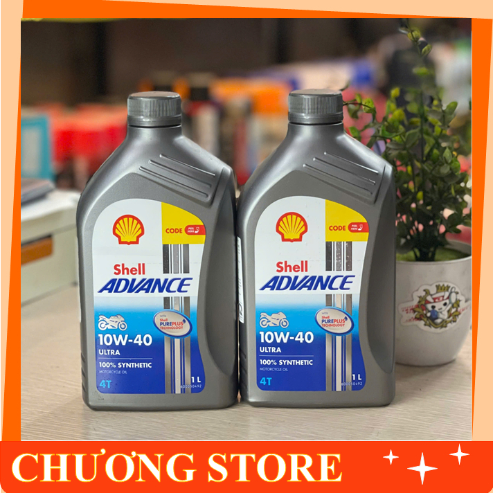 Nhớt Shell Advance Ultra 10W40 1L Thái 100% tổng hợp dành cho xe số ...