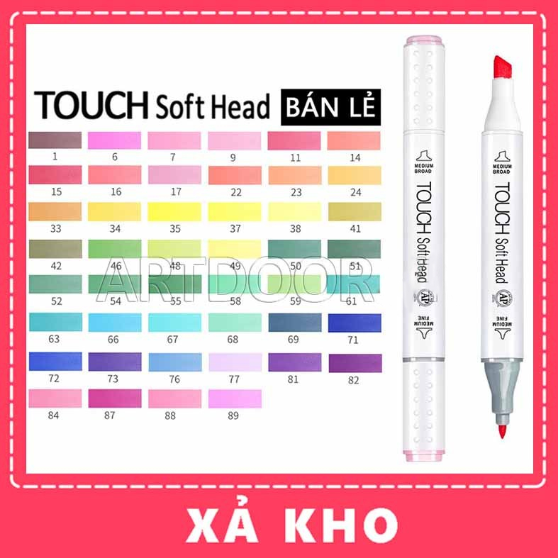 [ARTDOOR] Bút Marker TOUCH SOFT HEAD hai đầu cây lẻ (full) - [xả kho ...