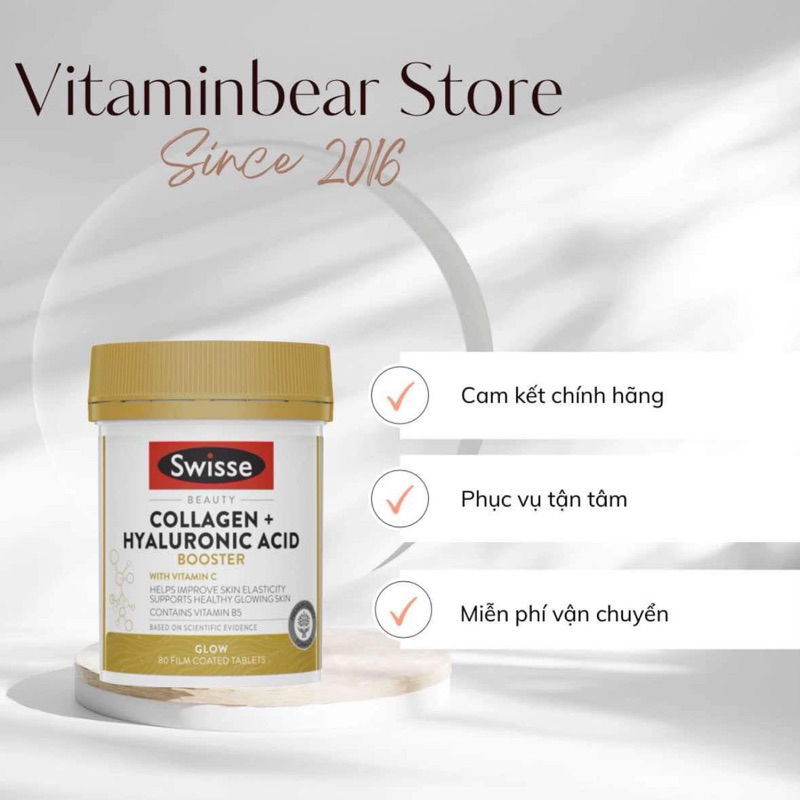 Swisse Collagen + HYALURONIC ACID (HA) Booster 80 Tablets | Shopee Việt Nam