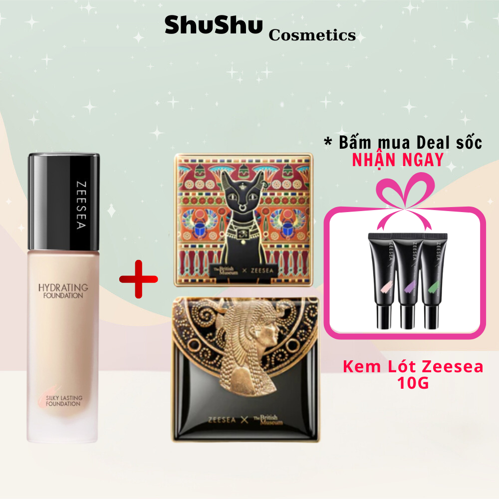 [COMBO] Kem Nền Zeesea 30G, Phấn Phủ Zeesea TẶNG Kèm Kem Lót Zeesea Tím Xanh Nude 10G SHUSHU ...