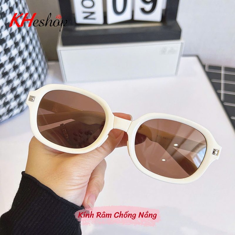Kính Râm thơì trang gấp gọn thời trang, không kèm hộp, hình bầu dục kết ...