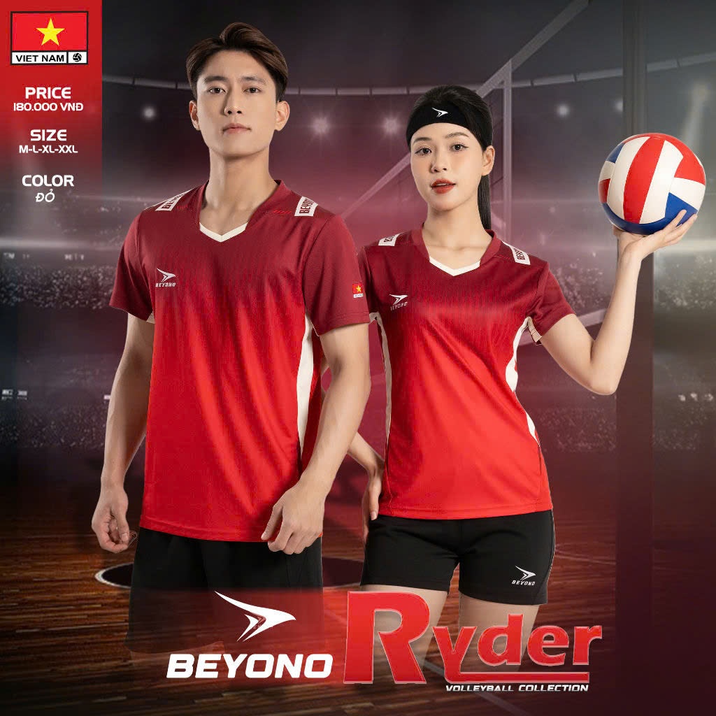 Quần Áo Bóng Chuyền Nam Nữ Beyono Ryder Đỏ Thun Mè Cao Cấp Thoáng Khí Thể Thao Đương Đại ...