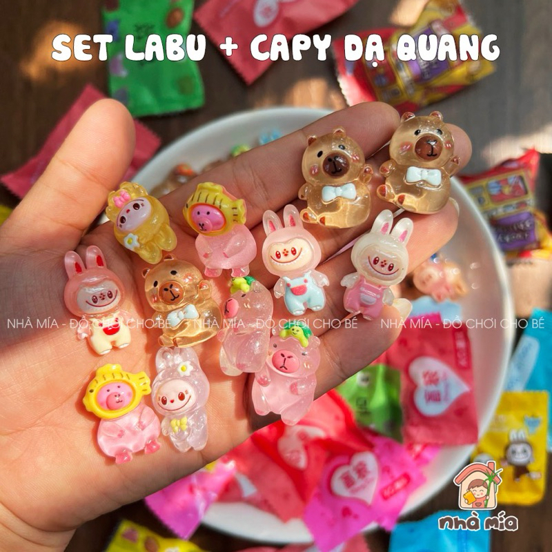 [Mua Sét 50 tặng 10]Sét 20,50 túi mù dạ quang labubu cappy Blind Bag ...
