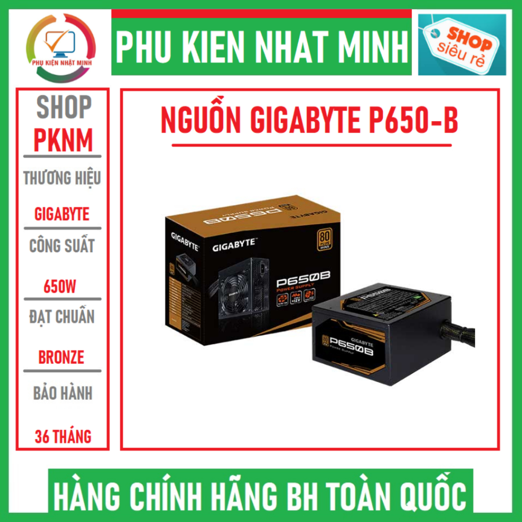 Nguồn máy tính gigabyte P650-B chuẩn 80 plus Bronze hàng chính hãng TLC ...