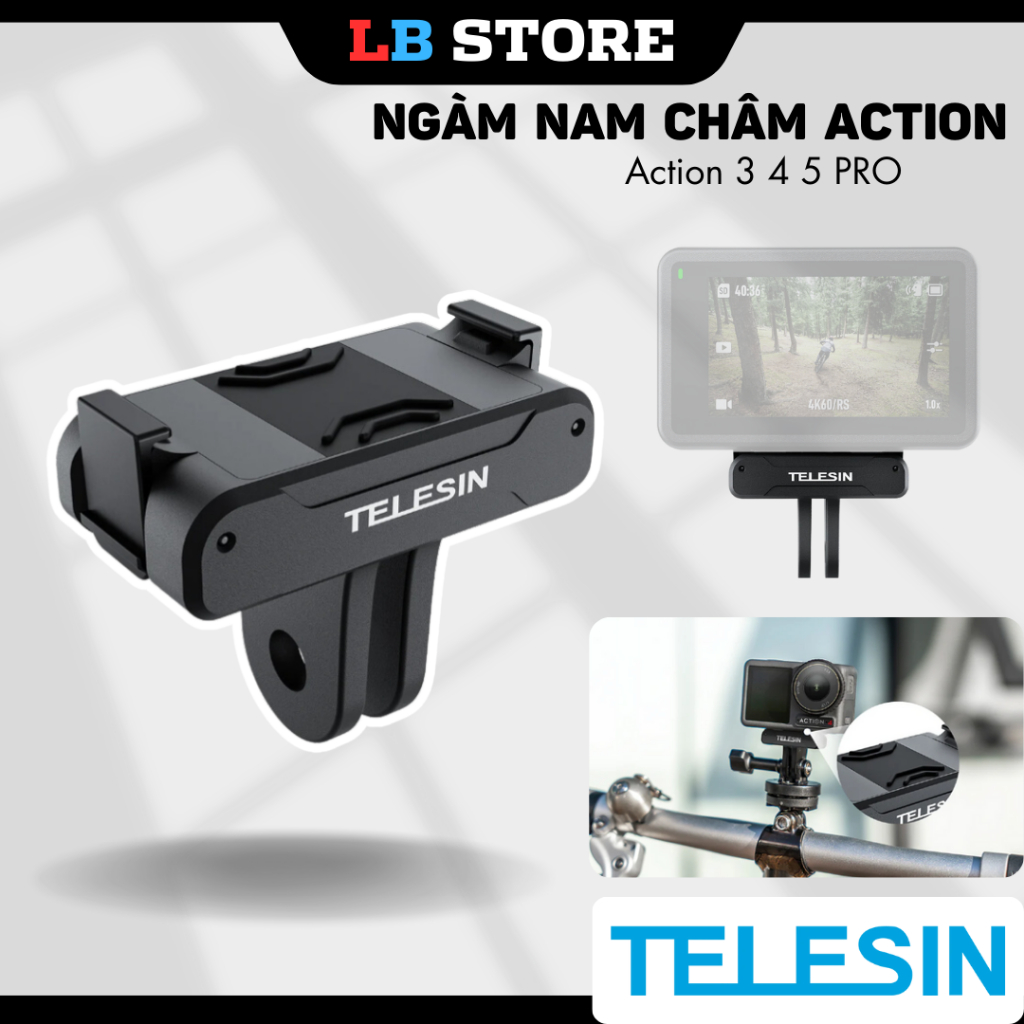 Ngàm nam châm Telesin Action 6 5 Pro 4 3, Nano Osmo 360 hít nam châm ...