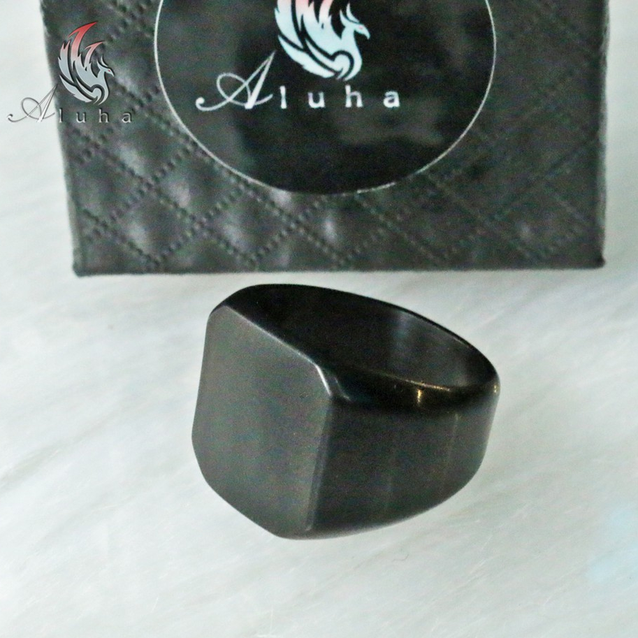 Nhẫn Titan trơn đen lịch lãm basic trendy - R033 - Aluha - Xả lỗ | Shopee Việt Nam