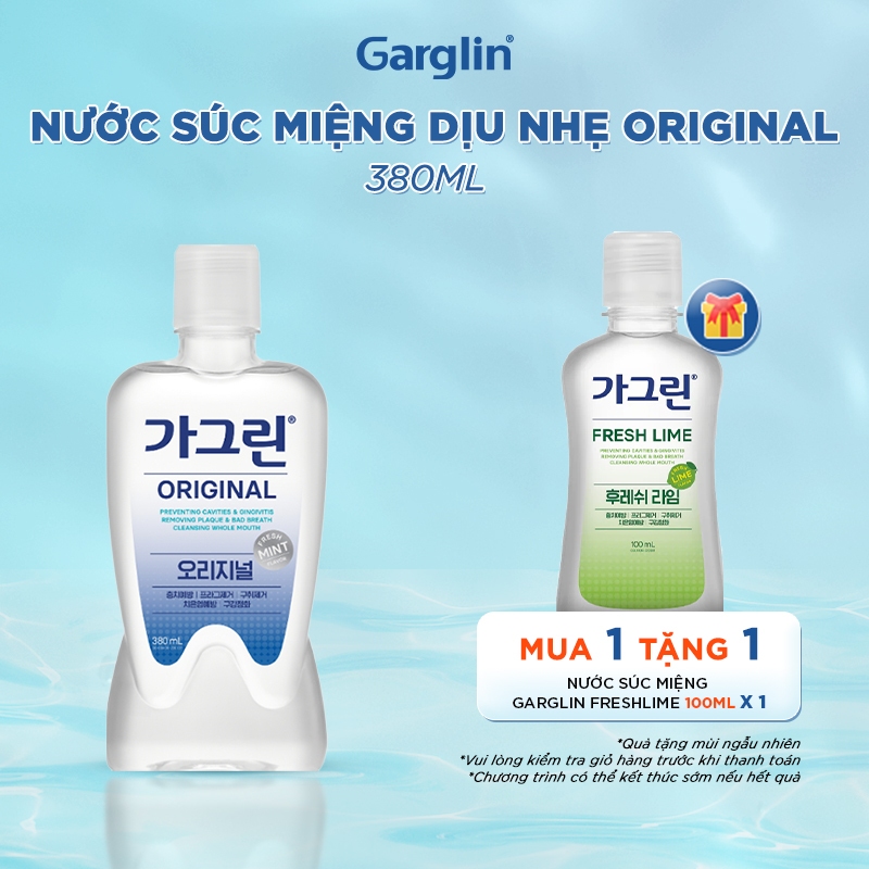 Nước súc miệng chăm sóc toàn diện vị bạc hà nguyên bản Garglin Original có cồn chai 380ml ...