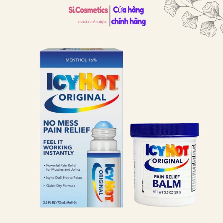 Dầu nóng ICYHOT Original No Mess Pain Relief Mỹ Dạng lăn 73ml, Dạng cao 99g, Dầu nóng xoa bóp ...