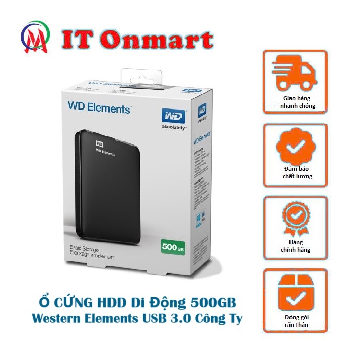 Ổ cứng di động Hdd 500GB Western Elements USB 3.0 BH 24 Tháng | Shopee ...