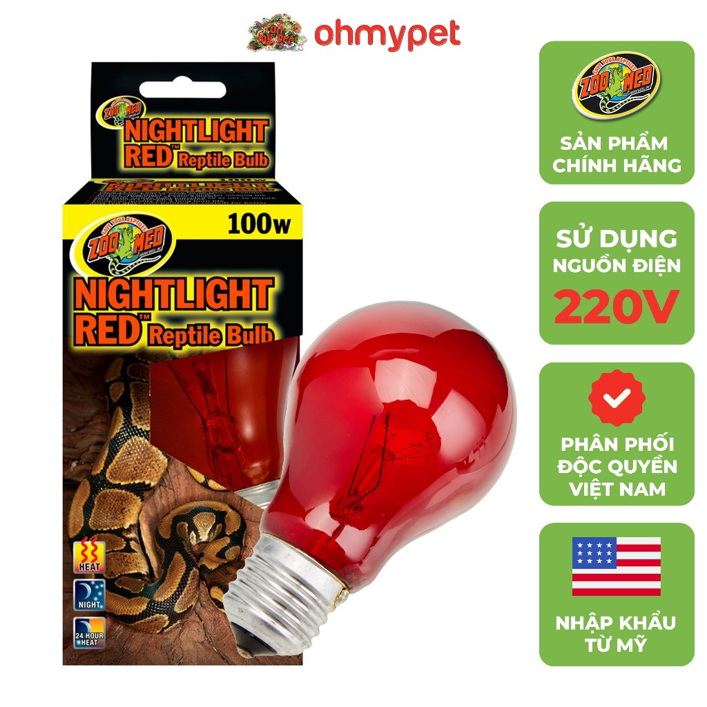 Đèn sưởi ban đêm Night Light Red Reptile Bulb Zoomed [CHÍNH HÃNG ...