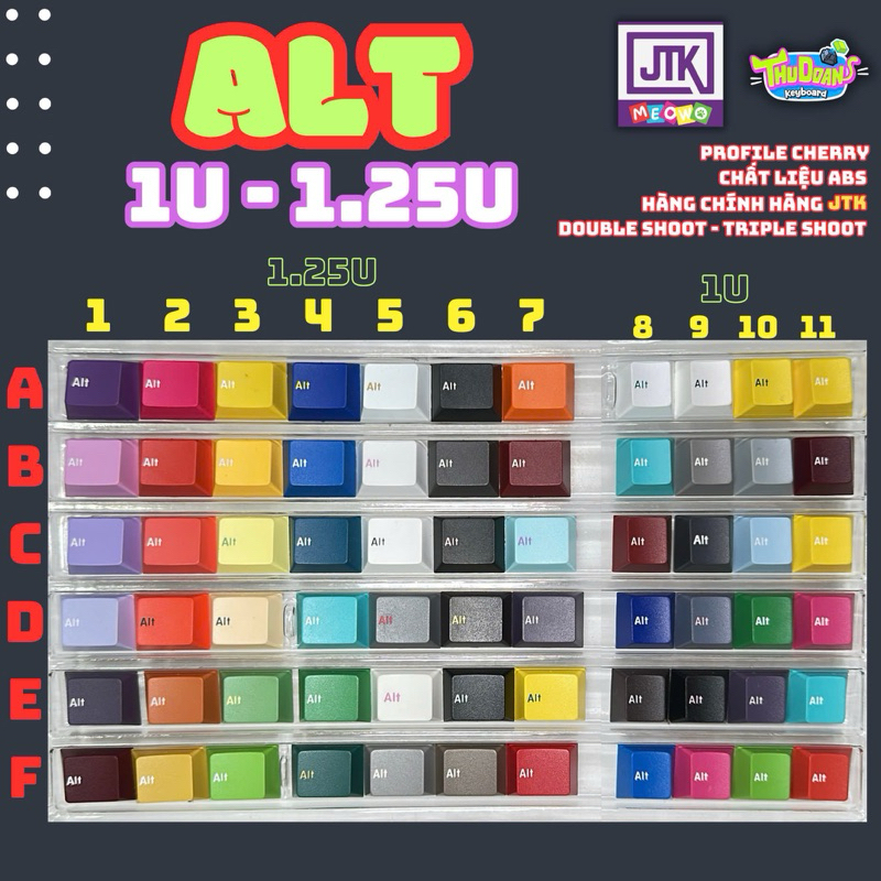 Keycap JTK | Alt 1u 1.25u r4 | Keycap lẻ | Mod JTK | Hàng grab | Double ...