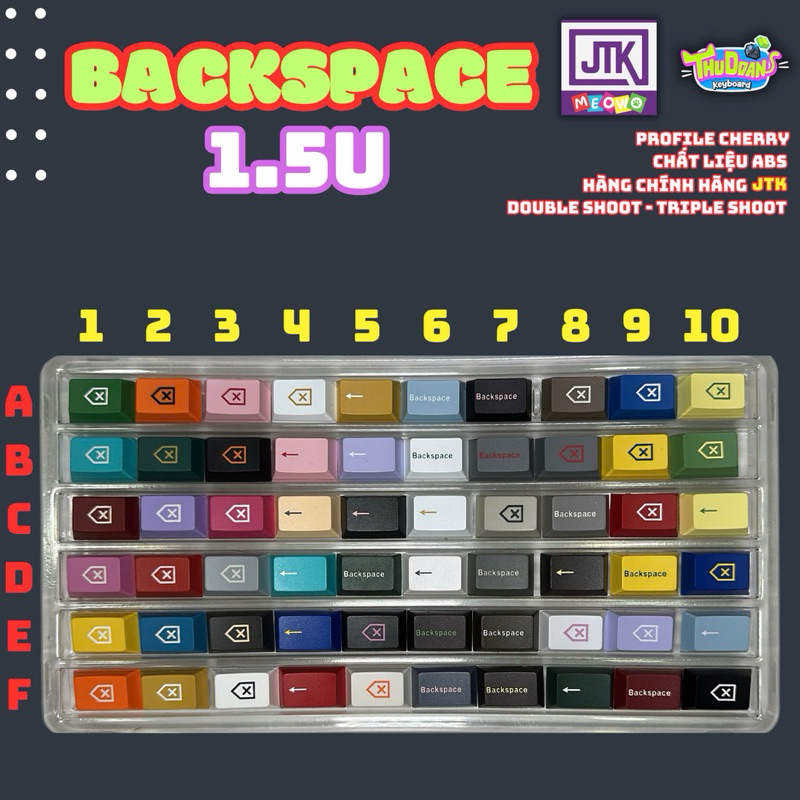 Keycap JTK | BACKSPACE 1.5u R2 | Keycap lẻ | Mod JTK | Hàng grab ...