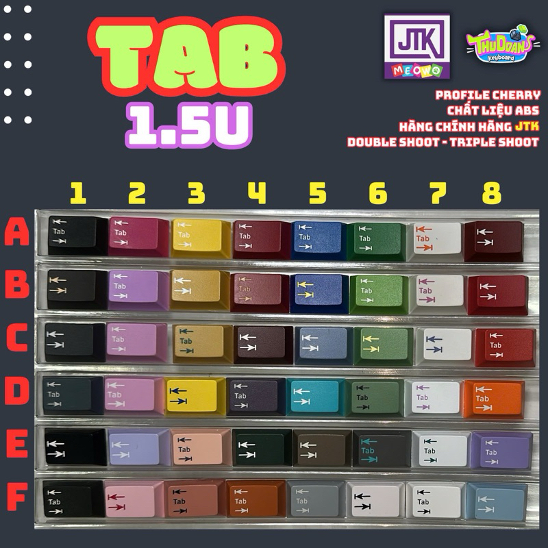 Keycap JTK | TAB R2 | Keycap lẻ | Mod JTK | Hàng grab | Double shoot ...