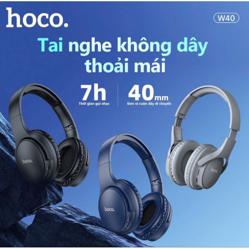 Tai nghe Bluetooth chụp tai Hoco W40, Nghe nhạc 7 giờ, Chính Hãng | Shopee Việt Nam