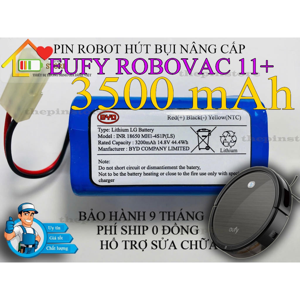 PIN ROBOT HÚT BỤI EUFY ROBOVAC 11+ NÂNG CẤP DUNG LƯỢNG 3500 MAH BẢO ...