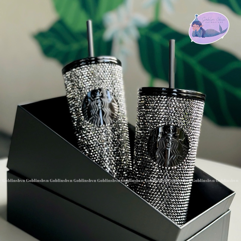 [Starbucks Vietnam] STARBUCKS LY ĐÍNH ĐÁ DARK GREY RHINESTONE COLD CUP ...