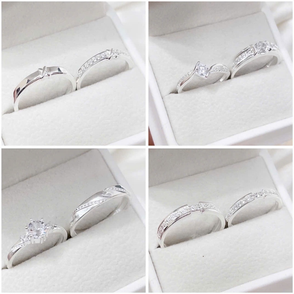 Nhẫn đôi bạc (tặng kèm hộp) tổng hợp nhẫn đôi bạc ta Silvergo Jewelry | Shopee Việt Nam