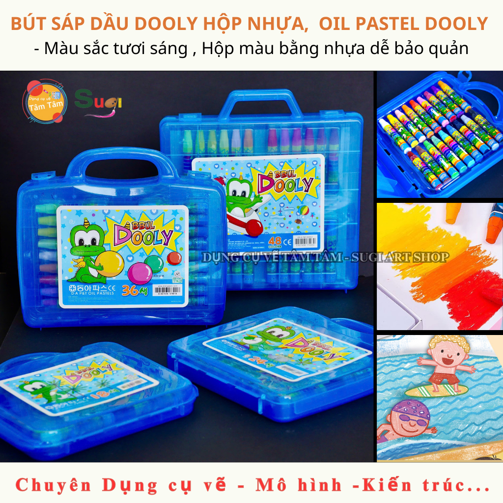 [ TÂM TÂM ] Bút Sáp dầu Dooly Dong A . Hộp Nhựa xuất xứ Hàn Quốc chính ...