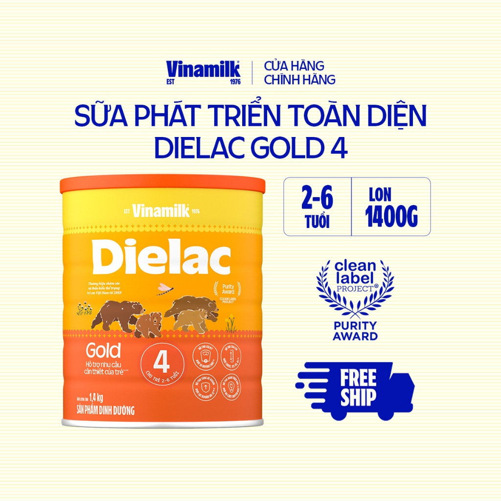 Sữa bột Vinamilk Dielac Gold 4 HT 1400g | Shopee Việt Nam