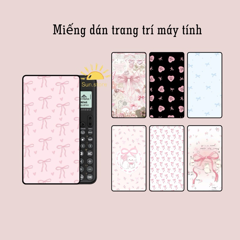 Decal hình nơ Ribbon Bow dán máy tính casio, flexio, deli | Shopee Việt Nam