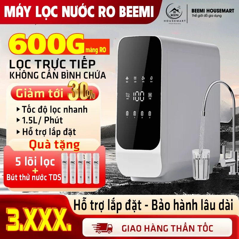 Máy Lọc Nước BEEMI Ro 600G Cho Gia Đình Uống Trực Tiếp-Máy Lọc Nước Mini Công Nghệ Lọc 4 Lớp Hỗ ...