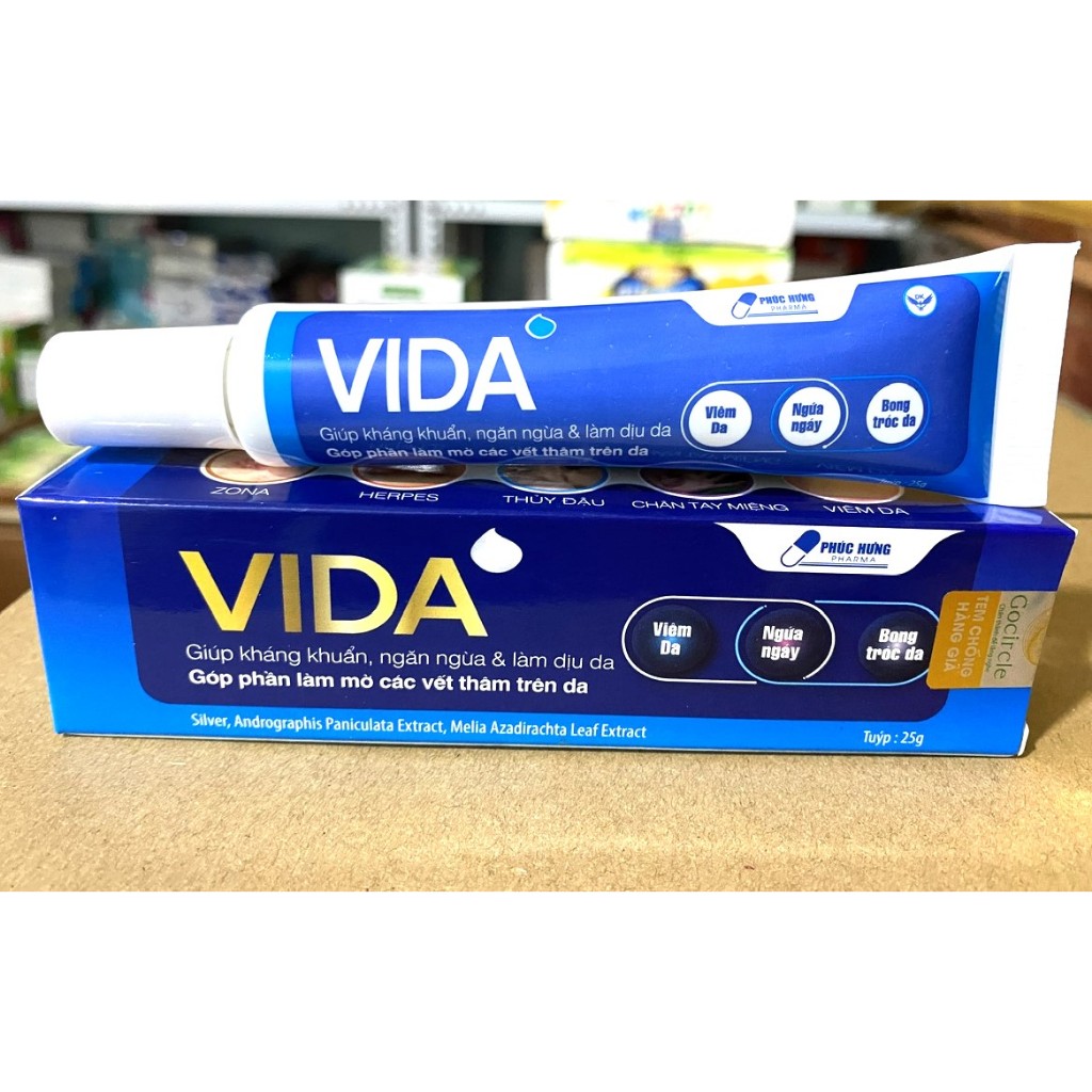 Gel vida bỏng zona thủy đậu sởi chân tay miện rôm sảy ngừa sẹo dịu da ...