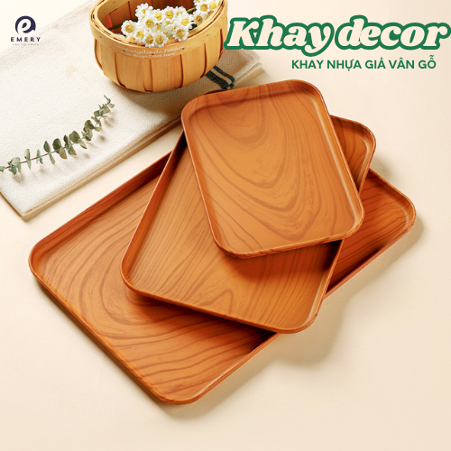 Khay Nhựa Giả Gỗ Đựng Bánh, Decor Bếp, Quán Cafe Có Ba Kích Cỡ Tiện Lợi ...